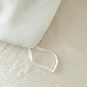 SOUKACH Ruffled Bedding Bow Duvet Cover Set with Butterfly Tie, Soft Brushed Microfiber Shabby Chic Bedding Set with Zipper Closure for Kids Girls-White,Full