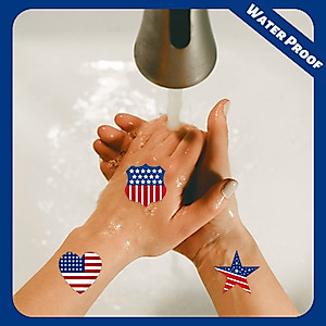 20 Sheets 4th of July Temporary Tattoos for Women – Independence Day Waterproof Body Art Stickers
