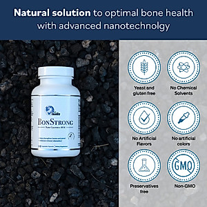 BonStrong Nano Calcium & MSM - Patented Nanotechnology with Vitamin D & K, Magnesium, Zinc, Selenium, and MSM for Bone & Joint Health - 120 Veggie Caps
