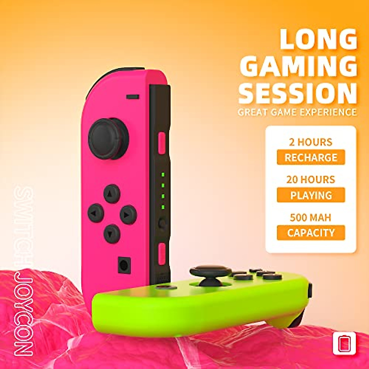 WWOKIND Joy Con Controller Compatible for Switch, Wireless Joypad Replacement for Switch Joycon, Left Right Remote for Switch Controllers Joycon(Pink and Green)