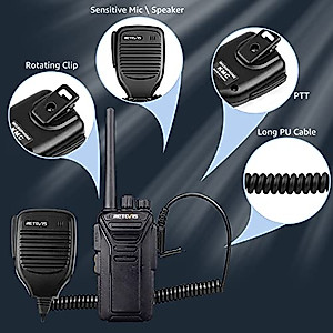 Retevis RT27 Walkie Talkies,Two Way Radio with Shoulder Speaker Mic,2 Way Radios Long Range,USB Charging Base,Local Alarm,Walkie Talkie for Adults Construction Site School Security(5 Pack)