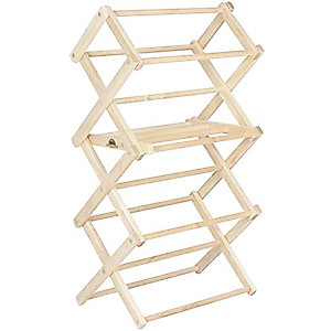 Pennsylvania Woodworks Clothes Drying Rack: Solid Maple Hard Wood Laundry Rack for Baby Clothes, Hand Towels, Delicates & More, Durable Small Folding Drying Rack, Made in USA, No Assembly Needed