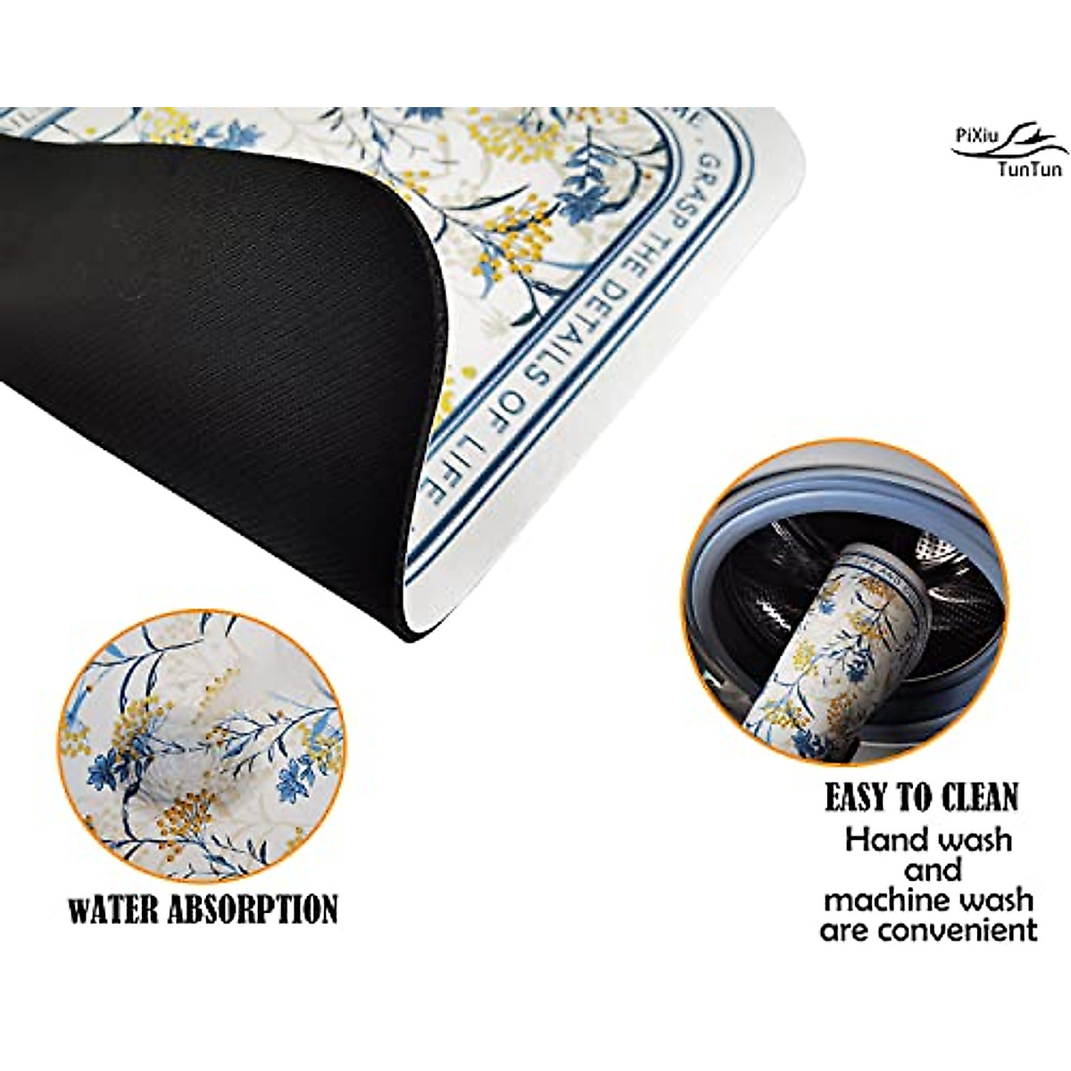 Coffee Bar Accessories Fit Under Coffee Maker Coffee Machine Coffee Pot Espresso Machine Dish Rack 16" x 24"-Coffee Mat Hide Stain Rubber Backed Absorbent Dish Drying Mat for Kitchen Counter