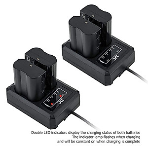 JJC EN-EL15 Battery Charger USB Dual Slot for Nikon Zf Z f Z5 Z6 Z7 Z6II Z7II D850 D780 D750 D610 D600 D500 D7500 D7200 D7100 D7000 D810A D810 D800E D800 Cameras
