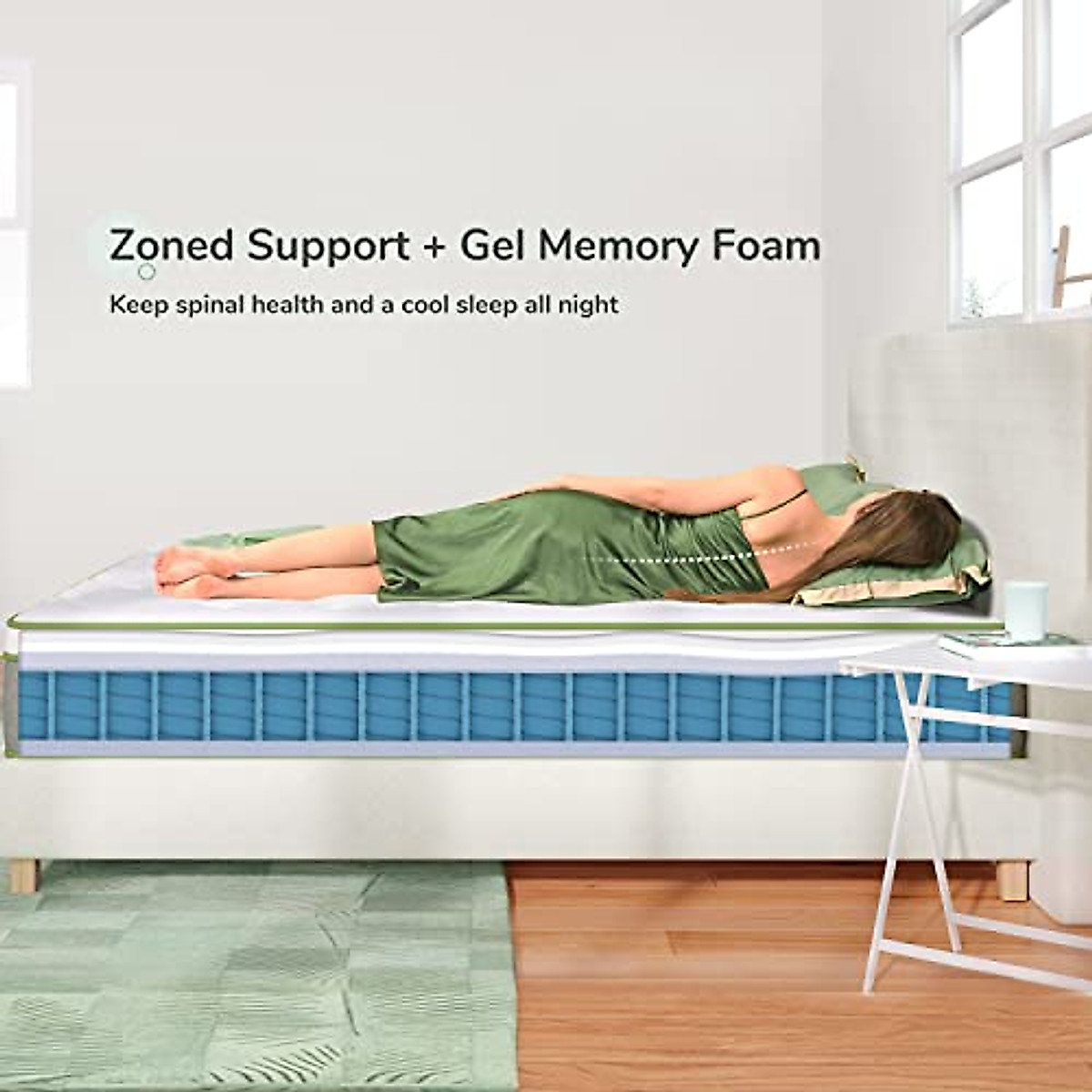 Novilla Twin Mattress, 10 Inch Hybrid Pillow Top Twin Size Mattress in a Box with Gel Memory Foam & Individually Wrapped Pocket Coils Innerspring for a Cool & Peaceful Sleep