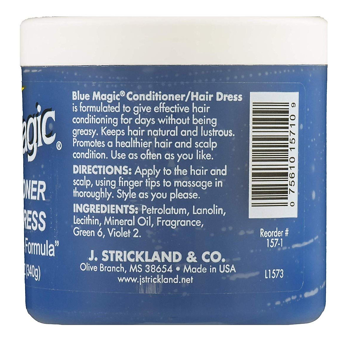 Blue Magic Conditioner Hairdress 12 Ounce Jar (354ml) (2 Pack)