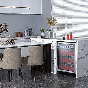 Galanz GLB57MS2B15 172 Cans Built in Beverage Refrigerator, Digital Temperature Control, White LED Interior Lighting, Stainless Steel