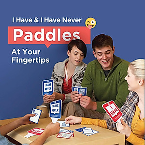 Never Have I Ever Card Game Paddles, Maximize The Fun of Playing Cards, 10 Physical I Have and I Have Never Paddles, Portable Adult Games for Game Nights, Vacations, Family Gatherings, Ages 17+