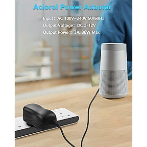 Aclorol 36W Universal AC/DC Power Adapter 3~12V 3A Adjustable Power Supply 100V-240V AC to DC 3V-12V 9V 7.5V 6V 5V 4.5V 3V 3A 2.5A 2A 1A Converter Switching with Polarity Converter & 14 Tips