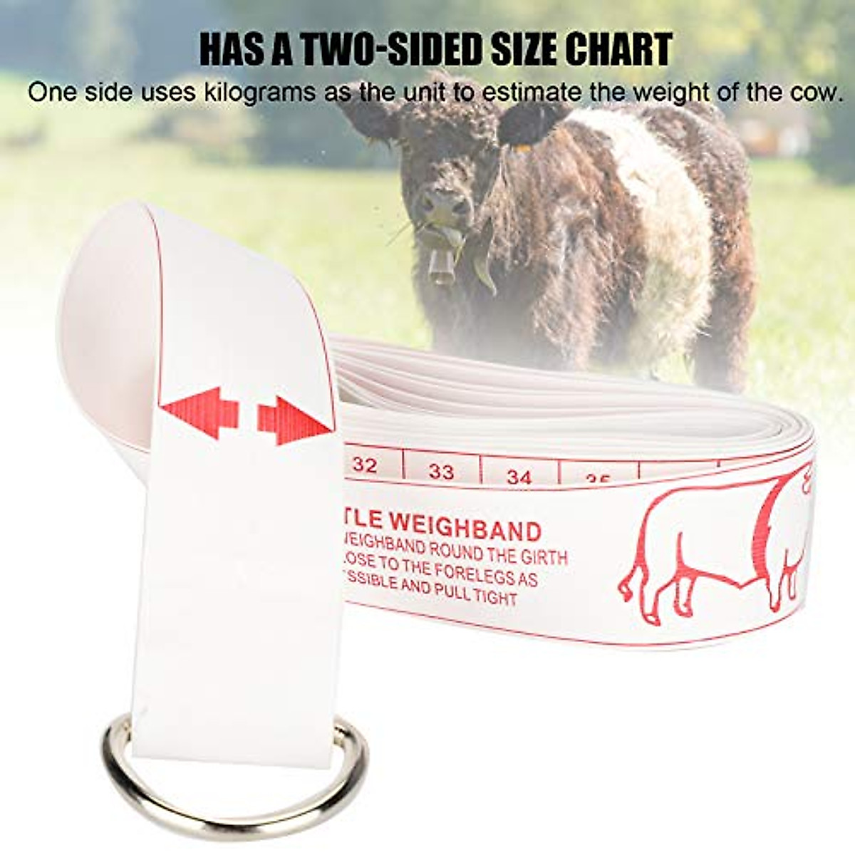 Cattle Weight Measuring Tape, 2.5m Livestock Tape Measure, Soft PVC Animal Bust Weight Contrast Ruler Farm Equipment for Pig Cattle Horse Pony Pig
