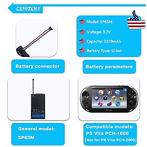 CENIFENX PS Vita Battery SP65M 3.7V 2210mAh Battery Replacement for PS Vita PCH-1001 PCH-1101 1003 1103 Battery with Repair Tool Kit (Not for PS Vita PCH-2000 Battery)