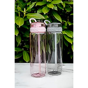 Ello Cooper BPA-Free Tritan Plastic Water Bottle with Silicone Straw, 28 oz (Pink Cashmere)
