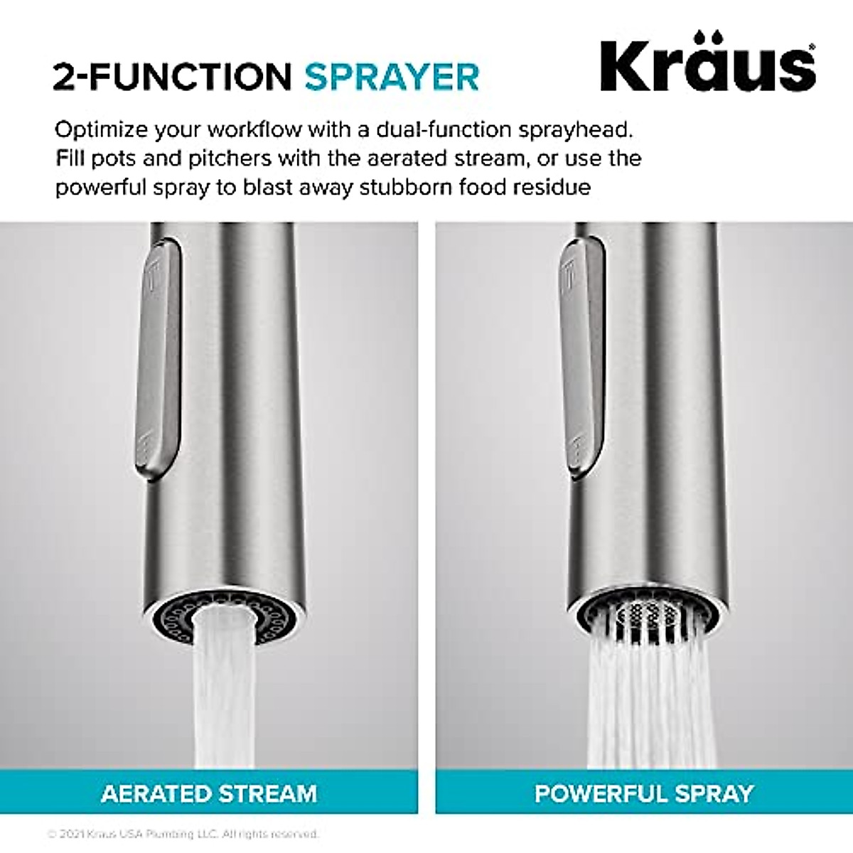 KRAUS Oletto Tall Modern Single-Handle Touch Kitchen Sink Faucet with Pull Down Sprayer in Matte Black, KTF-3101MB