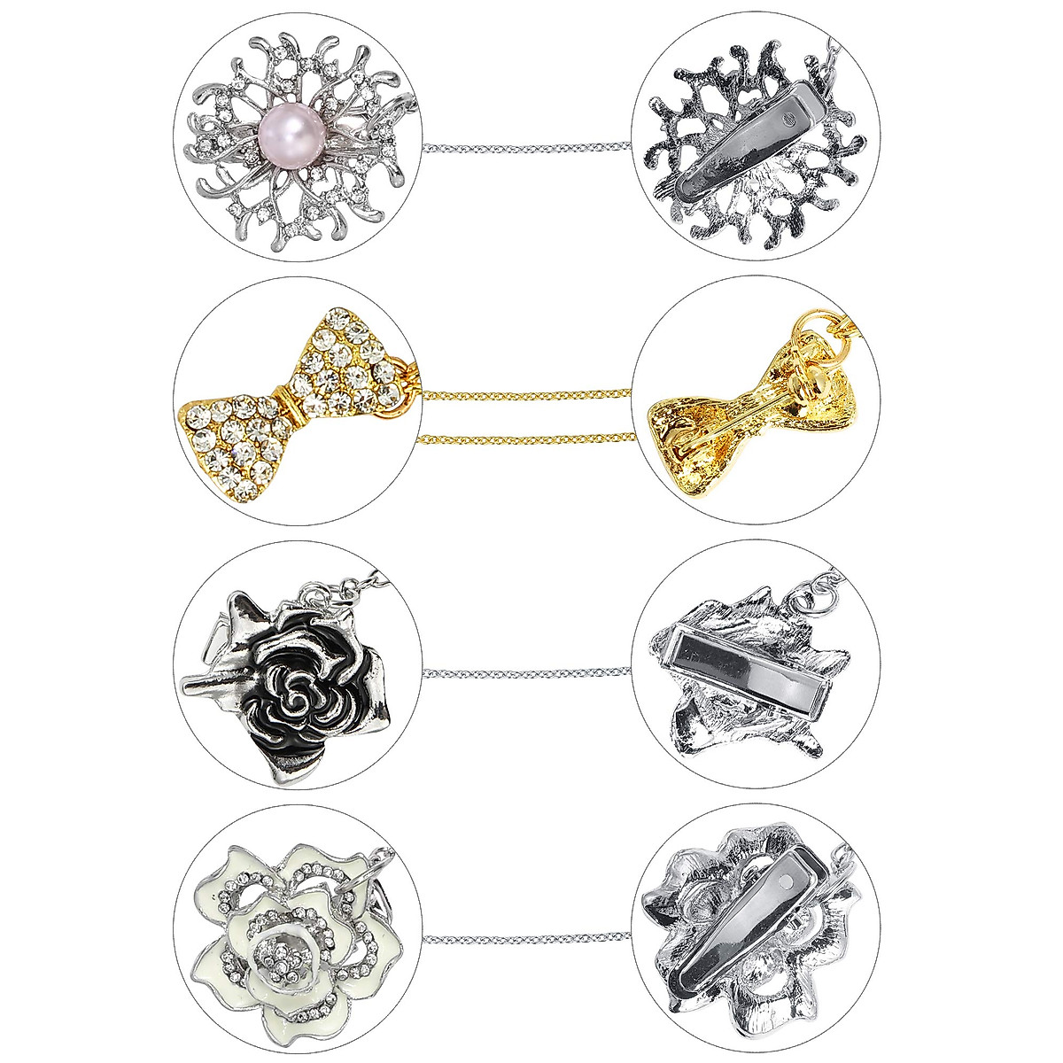 Trounistro 10 Styles Sweater Shawl Clips Set Retro Cardigan Collar Clips Dresses Cardigan Collar Clips Shirts Clips for Women Girls (Style Set 1)