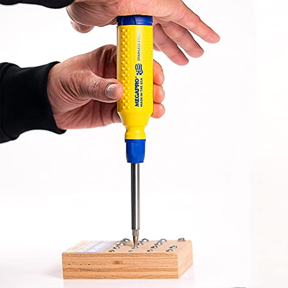 Megapro - 151SS-CS MegaPro 151SS 15-In-1 Stainless Steel Driver in Yellow/Blue yellow/blue