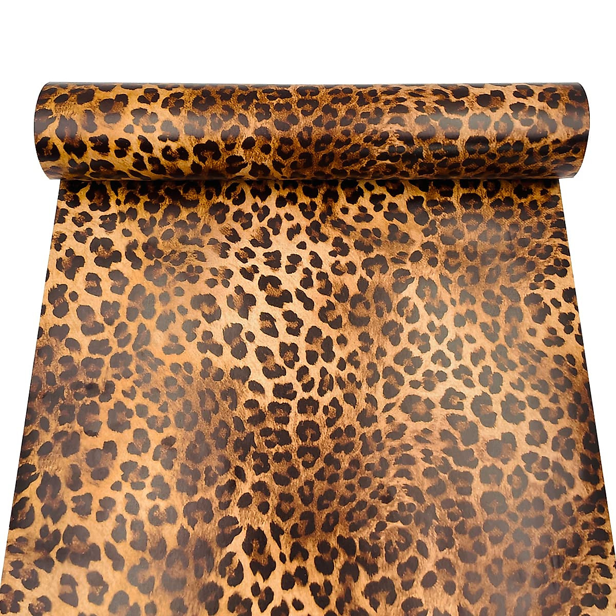 SimpleLife4U Sexy Leopard Print Self-Adhesive Shelf Drawer Liner Moisture Proof PVC Mat 45x300cm