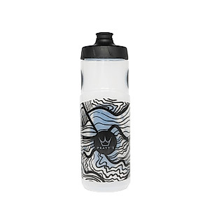 Peaty's Fidlock Lockin Magnetic Bike Water Bottle & Mount, Topo/Clear, 600 ml/ 20 oz.