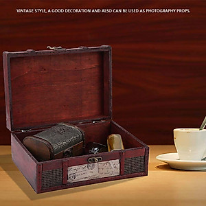ZJchao Vintage Storage Case, Old-Fashioned Style Decorative Storage Box Can Be Used As Photography Props, Delicate Hand-Made Decoration Crafts for Home Desk and Office Table(#2)