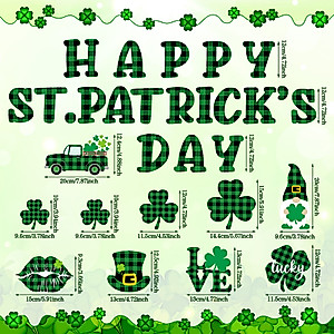30 Pcs St Patrick's Day Garage Door Decoration Refrigerator Car Magnets Sticker Magnetic Garage Door Magnets Holiday Magnets Plaid Shamrock Magnets for Anniversary Wedding Decor Party Supplies