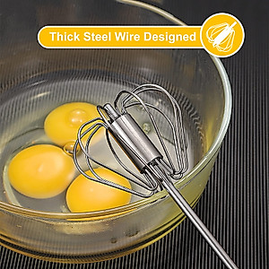 Egg Whisk,2 Pack Stainless Steel Home Kitchen Tool, Hand Easy Whisk Egg Beater Manual Mixer Blender for Whisking, Beating & Stirring (14 Inch and 10 Inch)