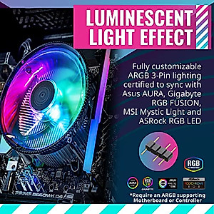 Cooler Master i70C LGA1700 ARGB Intel Low-Profile CPU Air Cooler, Anodized Black Aluminum Fins, Copper Insert Base, 95W TDP CPU Support, 120mm ARGB 3-Pin Fan for Intel LGA1700 For Desktop