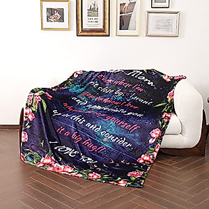 Gifts for Mom,Mom Blanket from Daughter Son, Mom Gift Soft Flannel Throw Blankets for Couch Bedroom Sofa Warm Blanket, Birthday for Mom (to Mom #02, 60"x80")