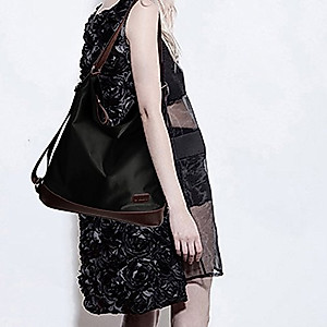 Good Bag Women's Excellent Shoulder Handbags Exquisite Backpack Waterproof Nylon Purse(Black)