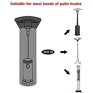 UCARE Patio Heater Cover Waterproof Round Stand Up Outdoor Electric Heater Protector Covers for Garden Veranda Round Furniture Cover Dome Heaters (86x33x19 in/ 221x85x48 cm)