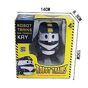 4PCS /Set Plastic Trains Toys,Kay/Alf/Duck/Selly Deformation Robot Toys for Little Toys (Color : Kay)
