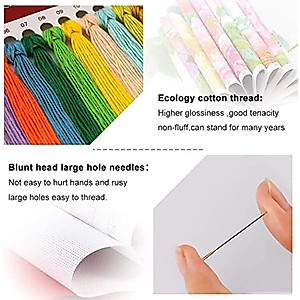 Eiazuiks Stamping Cross Stitch Kit, Moon Counting Cross Stitch Kit for Adult Beginners, Full Line DIY Cross Stitch Stitching Kit for Home Decor Cross Stitch Patterns 11.8x15.7 inches