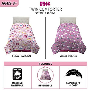 Franco Kids Bedding Soft Microfiber Comforter, Twin, Hello Kitty