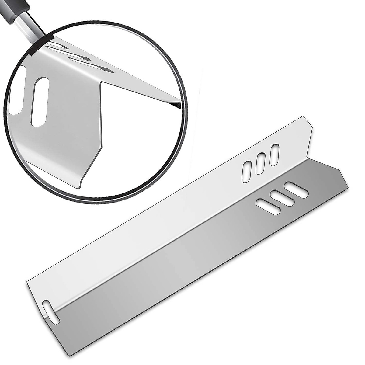 Boloda 15" Stainless Steel Grill Parts Replacement for Dyna-Glo DGF510SBP, Uniflame GBC1059WB， Heat Plates for Backyard Grill BY15-101-001-02, BY13-101-001-13,Steel Heat Shield Tent 4-Pack