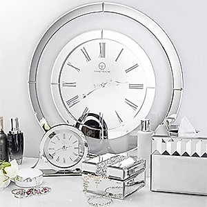 Timetrace Silver Diamond Small Glass Box Glass Jewelry Box Decorative box Keepsake Box Jewelry Organizer Storage Organizer for Women Girls Luxurious Gift… (Mirrored)