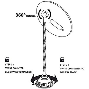 TOP4EVER Flexible 10X Magnifying Suction Mirror, Dimmable LED Lighted Vanity Mirror,Power Locking Suction Cup with Day Light and 360 Degree Swivel, Portable Vanity Mirror for Home Bathroom