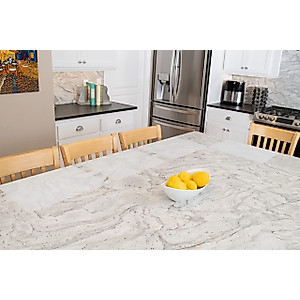 2 Silicone Countertop Protector Mats with 4 Silicone Placemats Bundle, Heat Resistant, Non-Slip, Waterproof, Wipeable, Translucent-Opaque