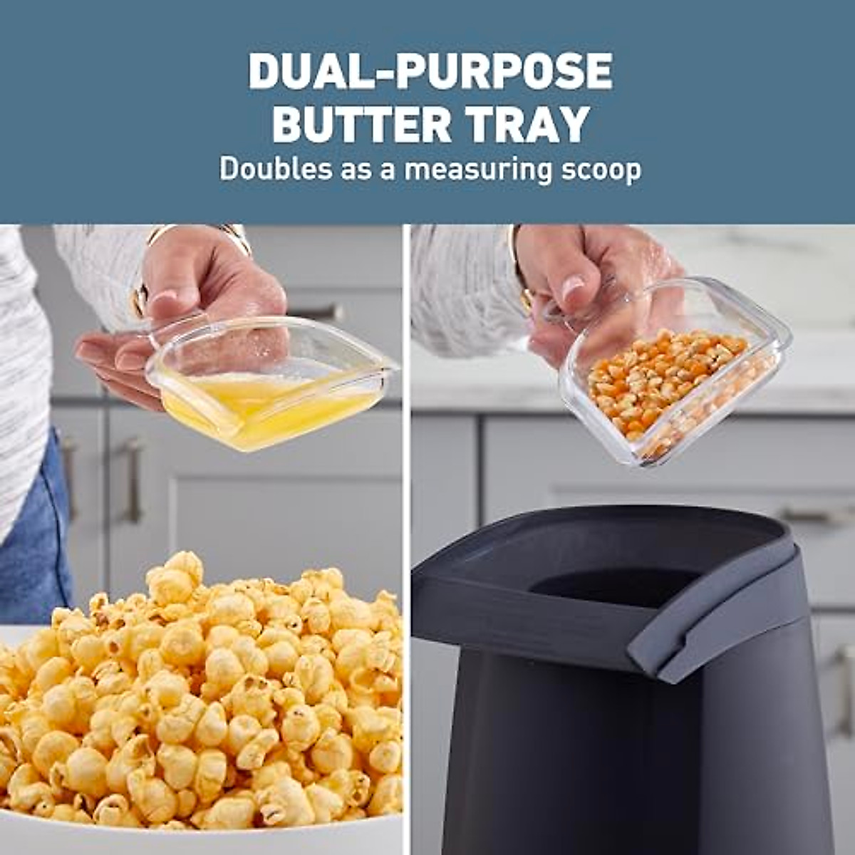 West Bend Air Crazy Popcorn Machine for Healthy Snacking with No Oil, 4-Quart, Black