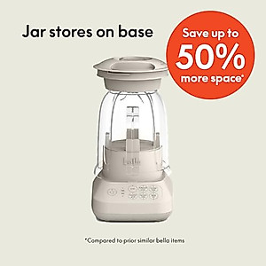 bella 10 Speed Countertop Blender, Juicer & Smoothie Maker, Fits-anywhere™ Kitchenware, Slim Flip & Store Design, Dishwasher Safe 48oz Capacity Pitcher & Lid, Stainless Steel Blade, 450 Watt, Oatmilk