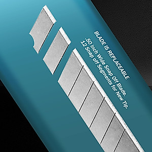 MotoProducts 12 Turquoise Blue Small Retractable Utility Knife Wholesale 5 inch Manual Lock Box Cutter Snap Off Blade