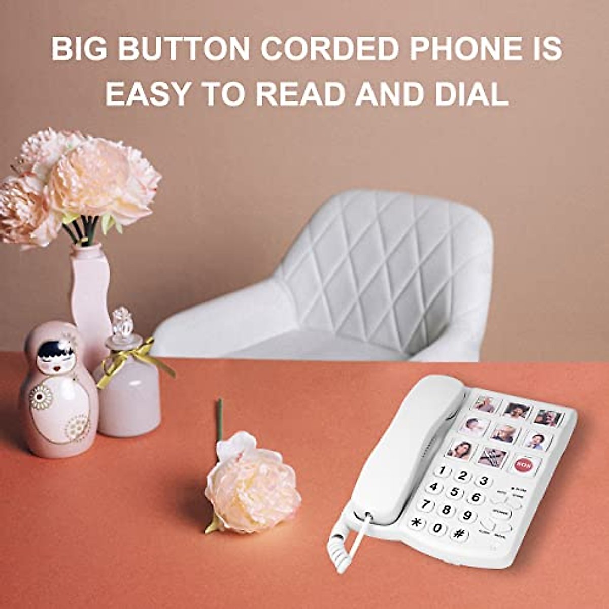 It can Edit 9 one Touch Memory Speed Dialing and Images, Elderly Image Phone, Phone for Patients with Alzheimer's Disease and Enlarged Phone for Patients with Hearing Impairment