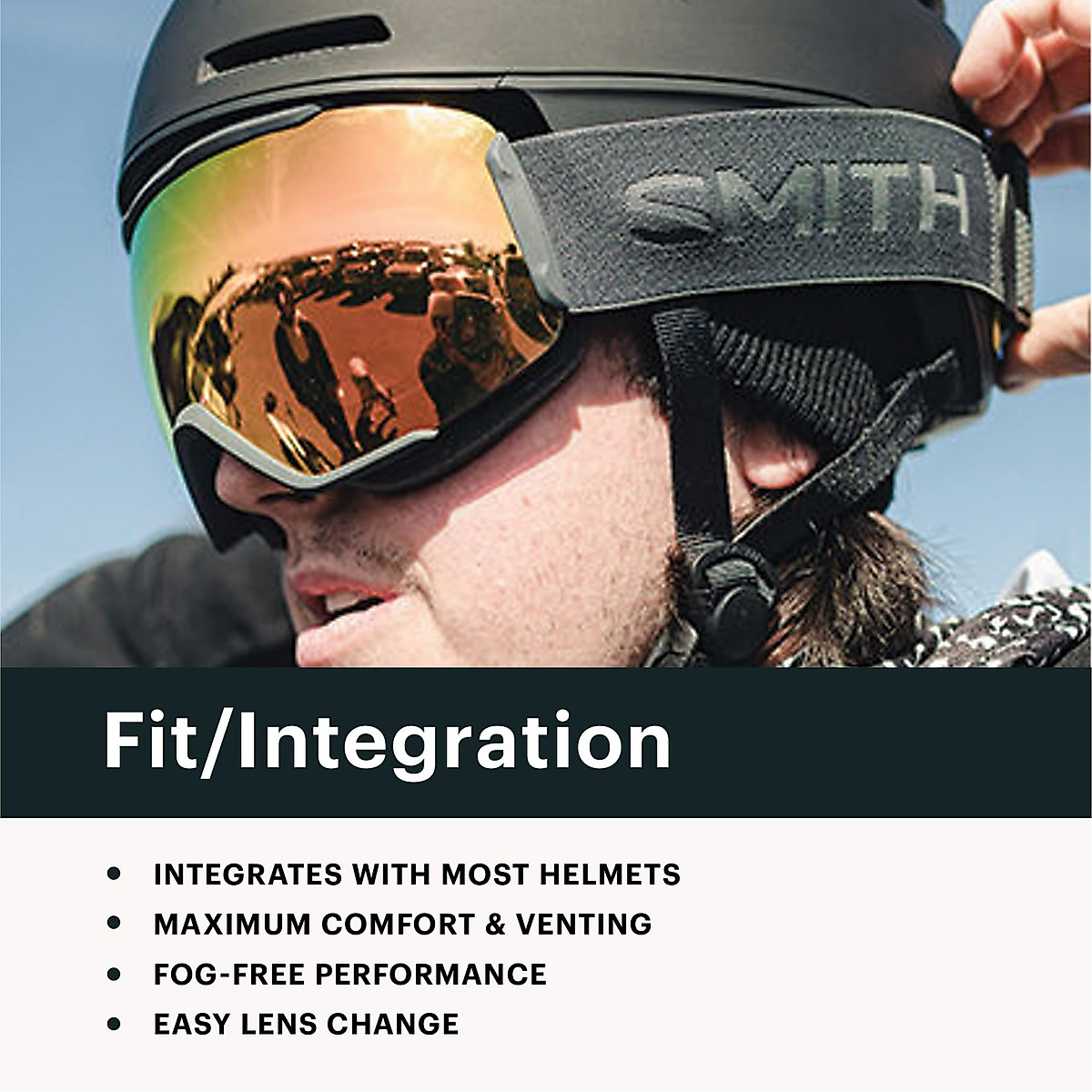 SMITH 4D MAG Goggles with ChromaPop Lens – Performance Snowsports Goggles with Easy Lens Change Technology for Skiing & Snowboarding – for Men & Women – Black + Sun Black Lens