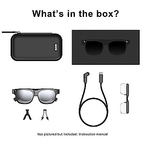 RayNeo XR Glasses - TCL NXTWEAR S with 201" Micro OLED, 1080P Video Display Glasses, Dynamic Stereo Sound, 3D Movie, Multi-Window Work, Watch and Game on PC/Android/iOS/Consoles/Cloud (Not RayNeo X2)