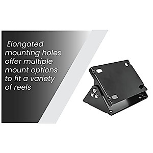 BLUBIRD HRS3812 20 ga. 8.5" x 6" Universal Hose Reel Swivel Mount for Floor, Wall, Ceiling, 140 Degree Rotation, Black Powder Coated, Steel, 4 Slotted Holes