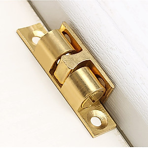 push the latch.door catch,Drawer Cabinet Catch 2 Pack Closet Ball Tension Latch Golden Copper Closet Door Ball Catch Double Ball Roller Catchs with Screws for Kitchen Cabinet, Cupboard, Wardrobe Door,