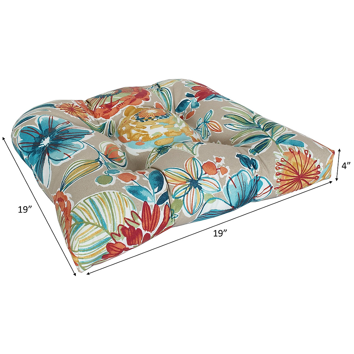 RULU Set Outdoor/Indoor Set of 2 Wicker Seat Cushion 19 inch x 19 inch x 4 inch Colsen Sonoma, Standard, Multi