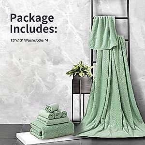 4 Pack Washcloths Set 13"x13",Premium Quality Towel Set for Bathroom, Hotel, Shower, Spa,Gym,Green Washcloths Set Soft and Absorbent & Quick Dry for Daily Use,Soft Microfiber Multipurpose Washcloths