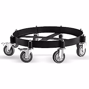 Migoda Heavy Duty Steel Drum Dolly, 55 Gallon Steel Frame with 8 Swivel Caster Wheels, 2000 Lbs Capacity, Anti-Tipping Design Fits for Workshops and Warehouses