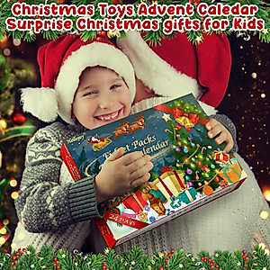 HelloJoy Christmas Pop Fidgets Advent Calendar 2024 for Boys Girls, 24 Days Countdown Calendar Push Pop Bubble Set Sensory Toys Pack for Kids Adult Teens, Xmas Party Favors Carnival Treasure Classroom Prizes