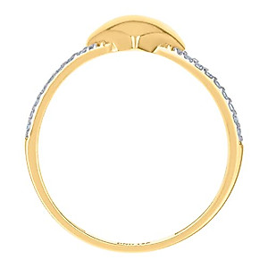 14k Two tone Gold Womens CZ Cubic Zirconia Simulated Diamond Love Heart Ring Measures 7.2mm Long Jewelry for Women