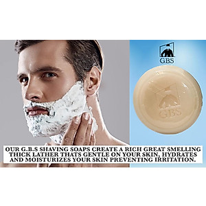 G.B.S Shaving Brush with All Natural Shave Soap, Shave Brush Stand and Ceramic Shaving Mug Kit