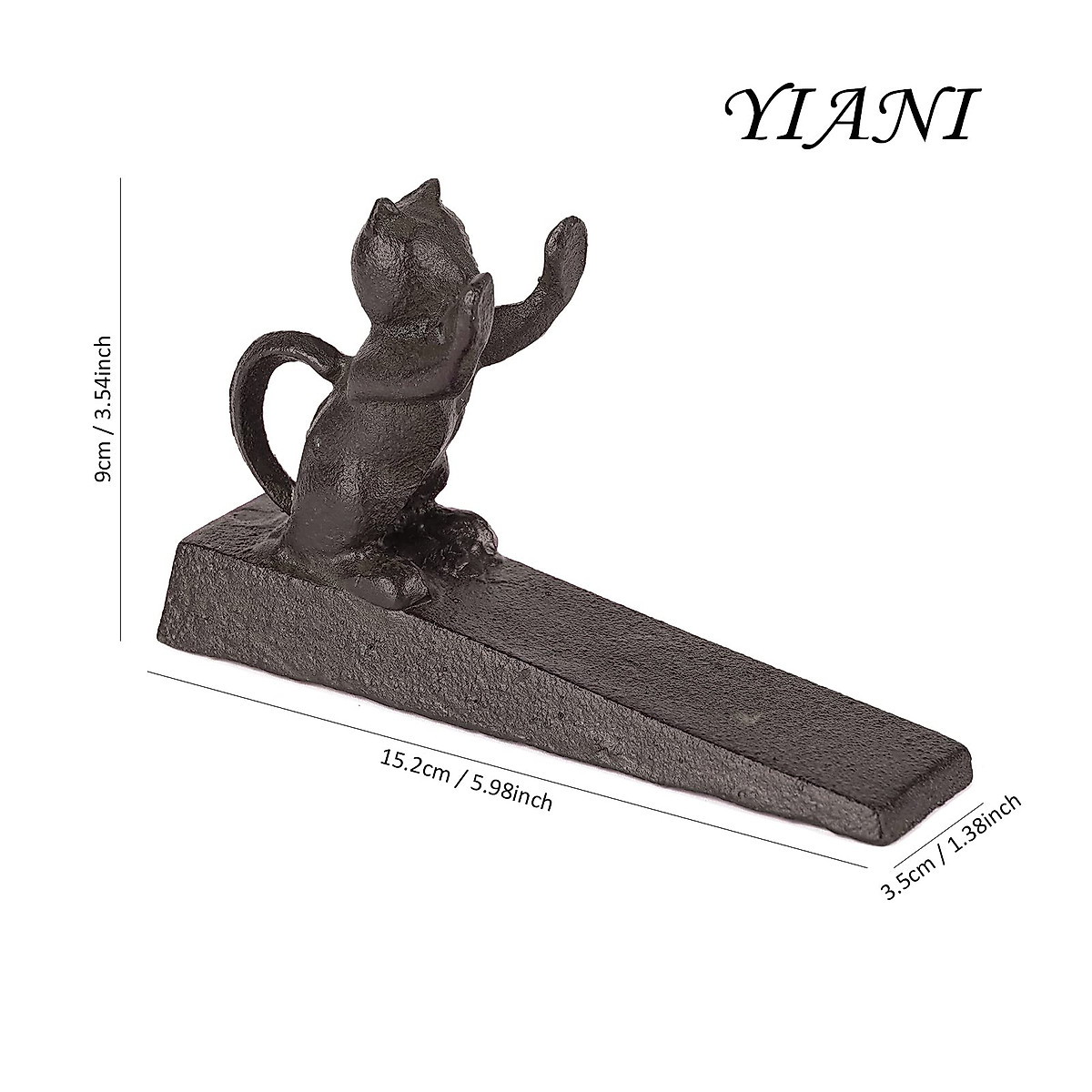 YIANI Door Stopper- 10015651-V1-Cast Iron Cat Scratching Door Stopper (Set of 1)